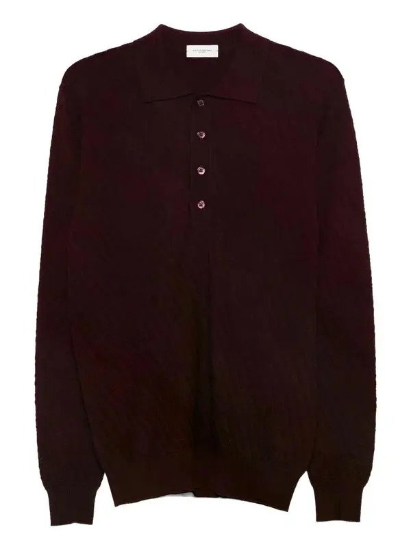 PAOLO PECORA Fine-knit Polo Shirt - Red