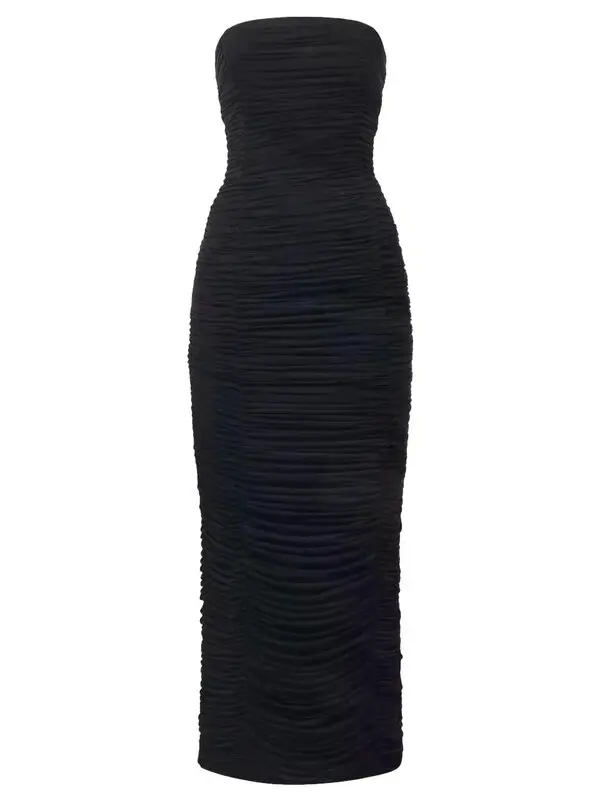 Magda Butrym Strapless Ruffled Dress - Black