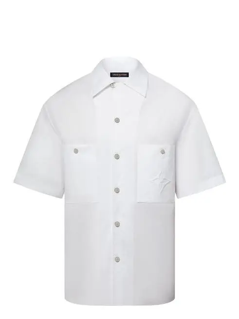 LOUIS VUITTON Signature Shortsleeved Cotton Shirt - White