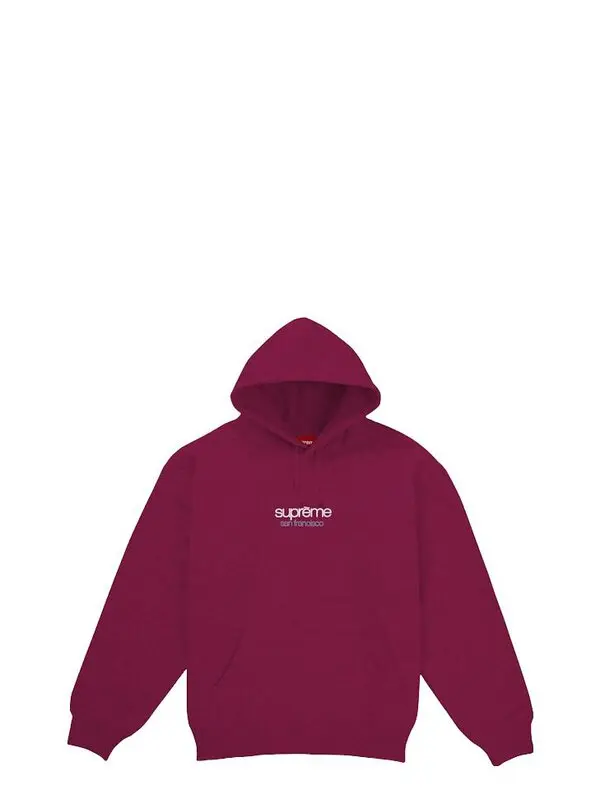 Supreme Classic Logo Hooded Sweatshirt - Red