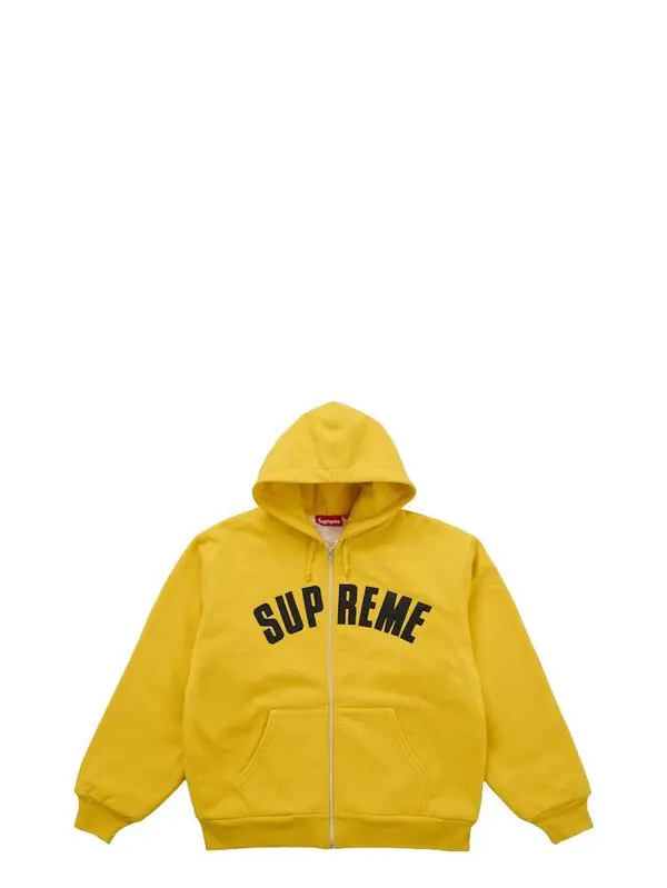 Supreme Arc Thermal Lined Zip Up Hooded Sweatshirt - Yellow