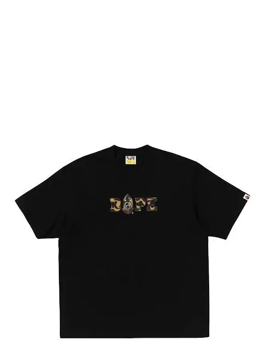 A BATHING APE 1st Camo Logo Relaxed Fit Tee Shirt - Black