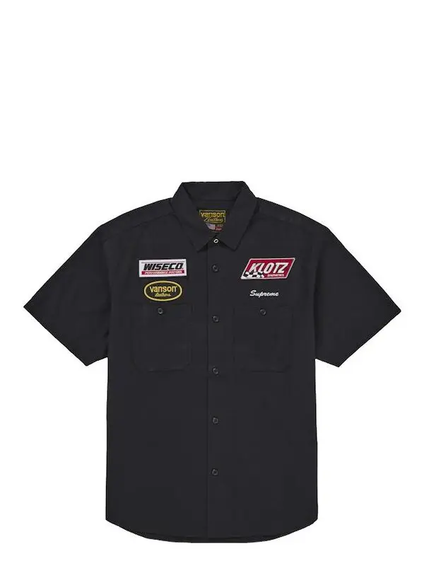 Supreme Vanson Leathers Short Sleeve Work Shirt - Black