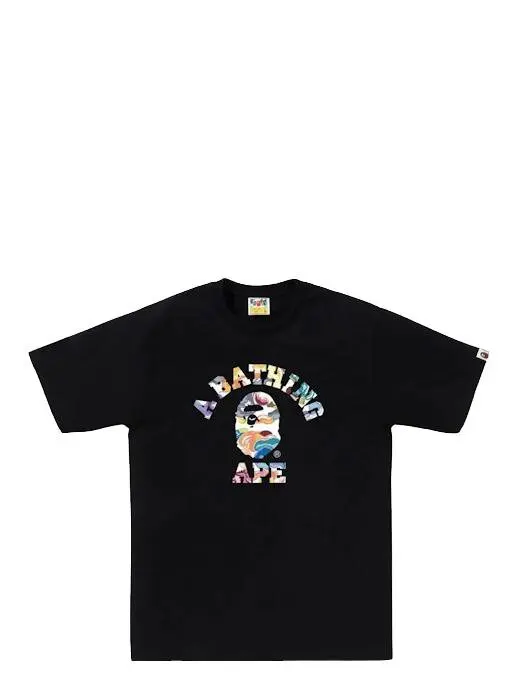 A BATHING APE Art Camo College Tee Shirt - Black