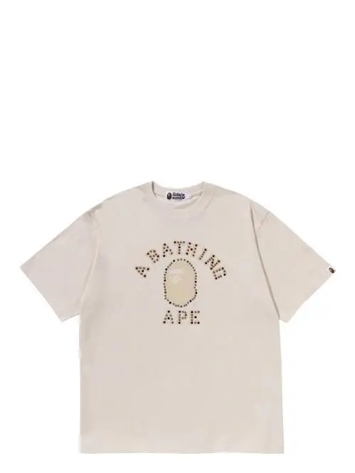 A BATHING APE Stone College Relaxed Fit Tee Shirt - White