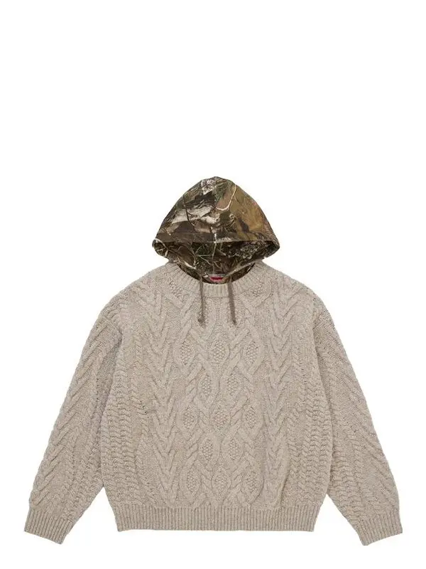 Supreme Cable Hooded Sweater - Oatmeal