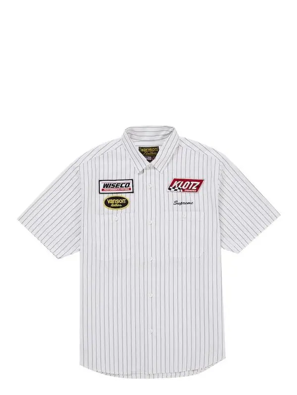 Supreme Vanson Leathers Short Sleeve Work Shirt - Stripe