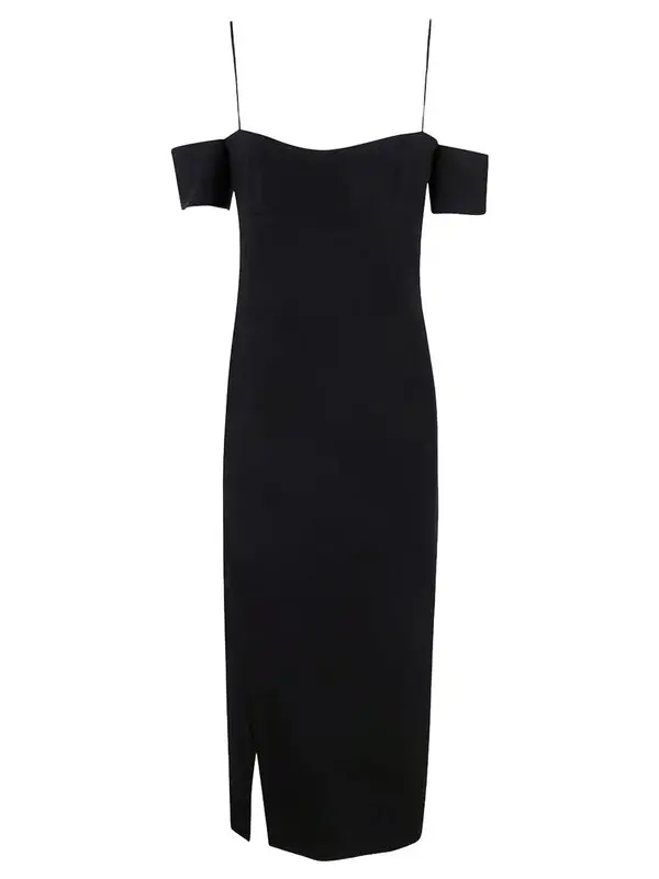 Pinko Off-shoulder Slit Dress - Black