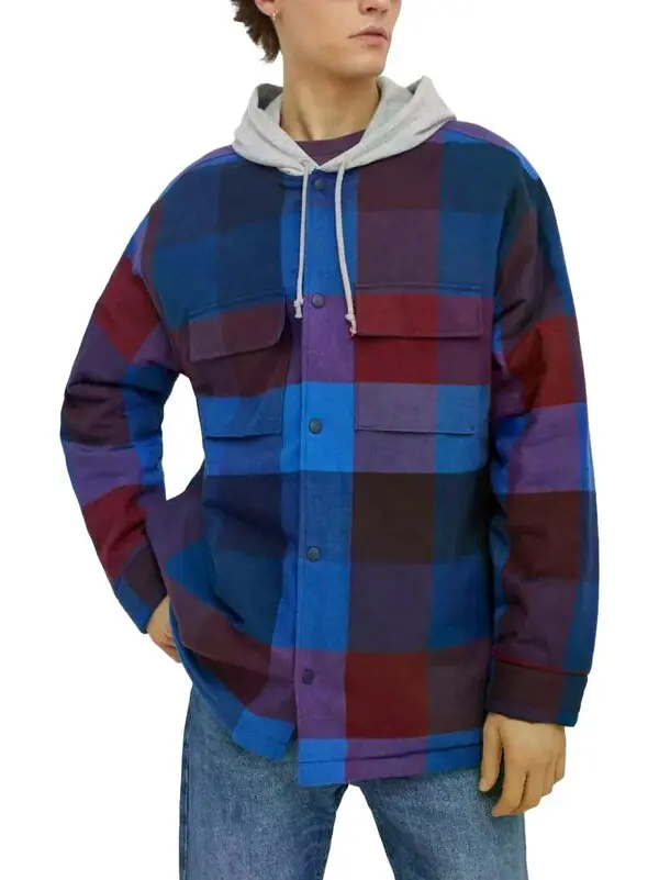 LEVI'S Hooded Check Jacket - Blue