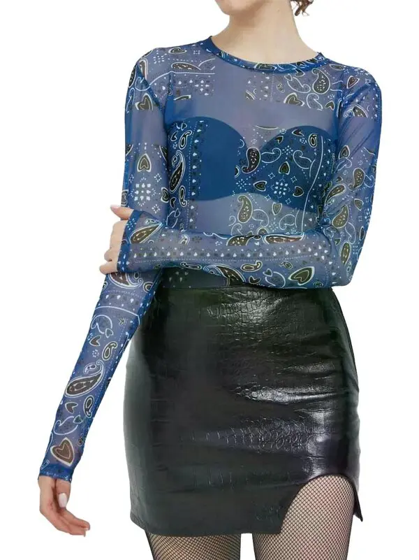 Hugo Paisley Long-sleeved Top - Blue