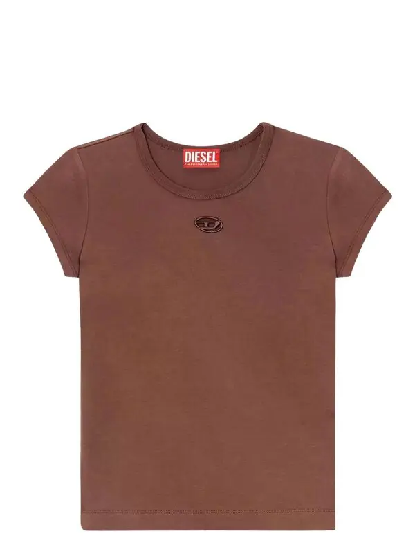 DIESEL® Logo-embroidered T-shirt - Brown