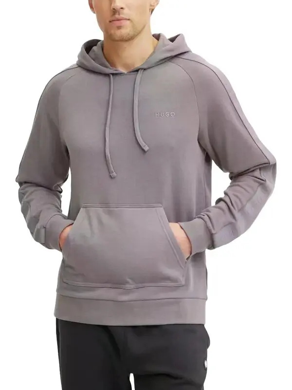 Hugo Logo-tape Hoodie - Grey