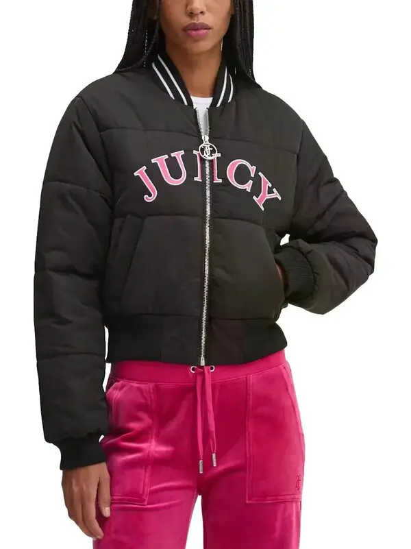 Juicy Couture Embroidered Quilted Jacket - Black