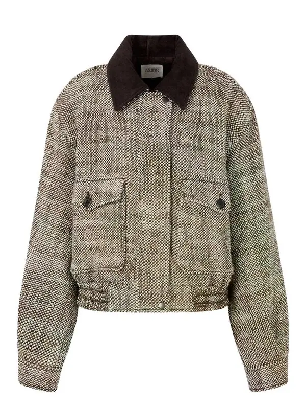 STUDIO TOMBOY Corduroy-collar Jacket - Neutrals