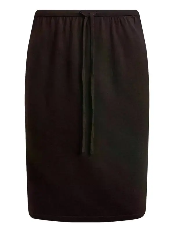 12 STOREEZ Merino Wool Knit Skirt - Brown
