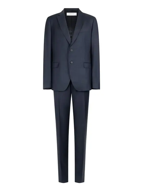 FERRAGAMO Plain Suit In Wool - Blue