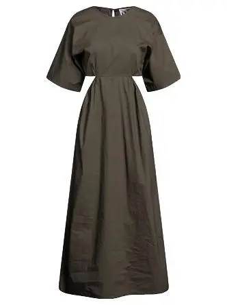 8PM Military Cotton Midi Dress - Green