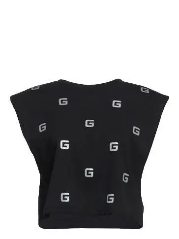GAËLLE PARIS Logo Glitter Print T-shirt - Black
