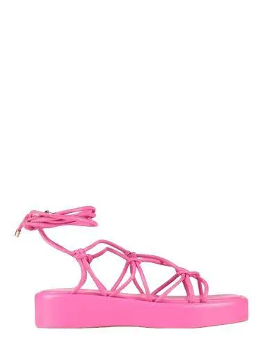 OVYE Textile Fiber Flatform Sandals - Pink