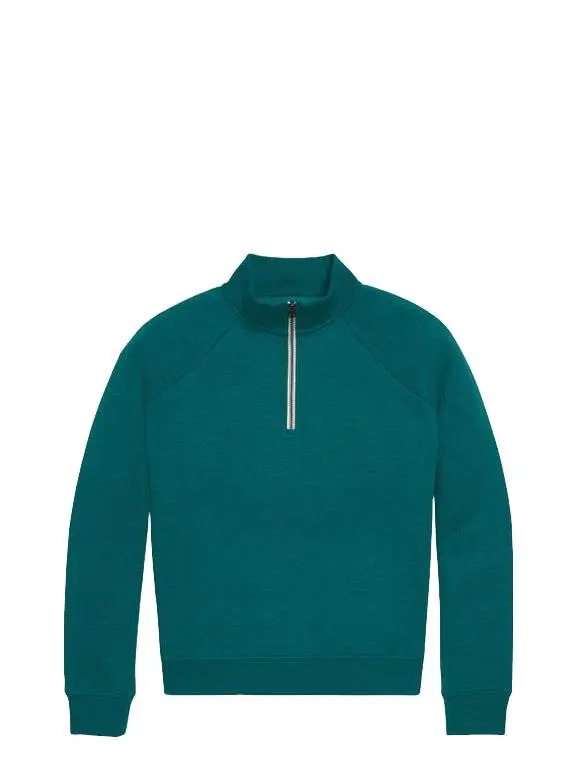 PRIMARY Cozy Fleece Quarter-zip Sweatshirt - Heather Spruce