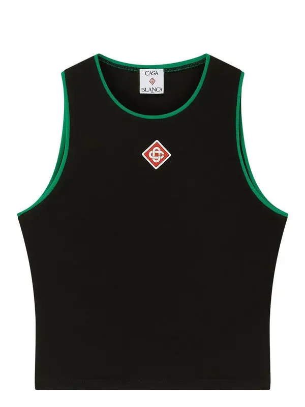 Casablanca Diamond Logo Tank Top - Green