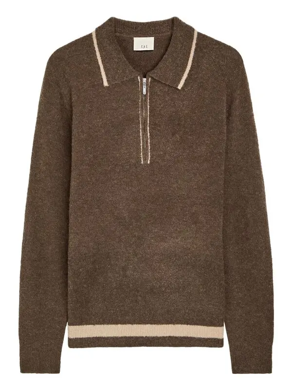 CHE Lazurus Knit Polo Jumper - Dark Brown