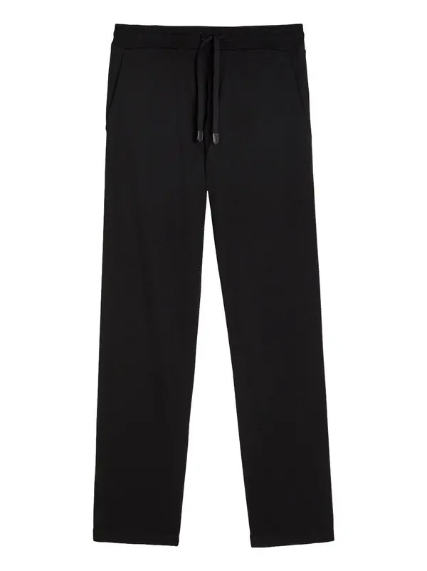 Canali Pipe-trimmed Straight-leg Wool Track Pants - Black