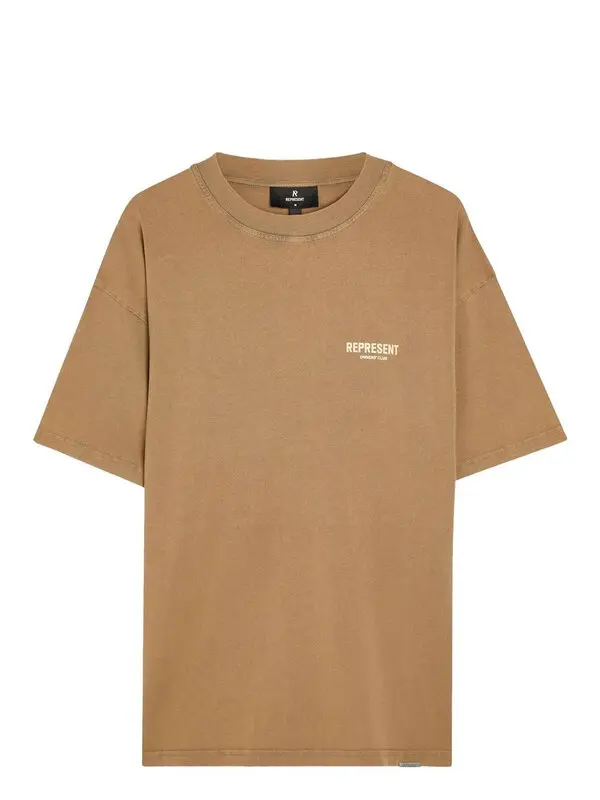 REPRESENT Owners' Club Logo Cotton T-shirt - Taupe