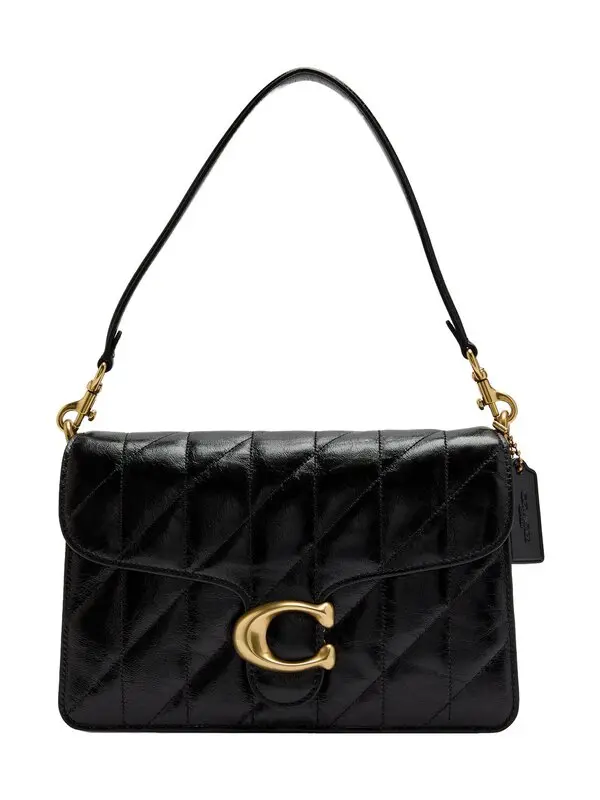 COACH® Tabby Quilted Glazed Leather Shoulder Bag - Black