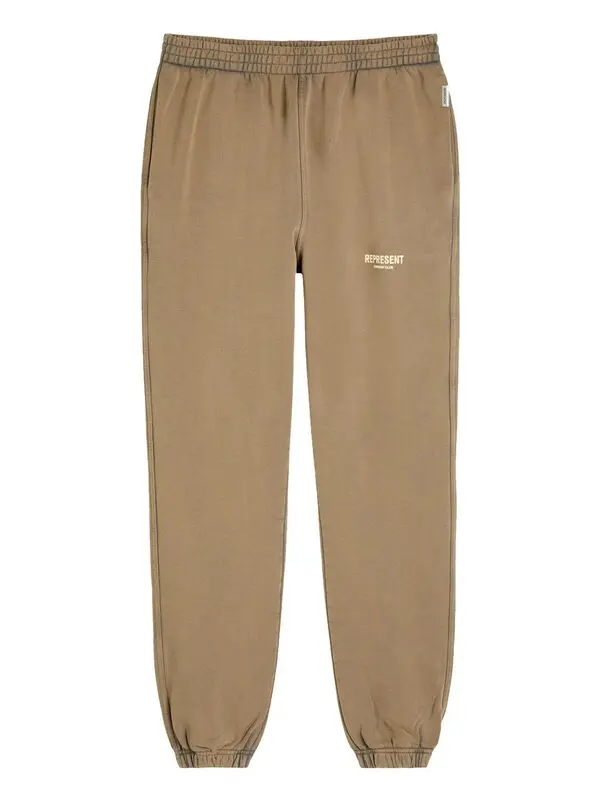 REPRESENT Owners Club Logo-print Cotton Sweatpants - Taupe