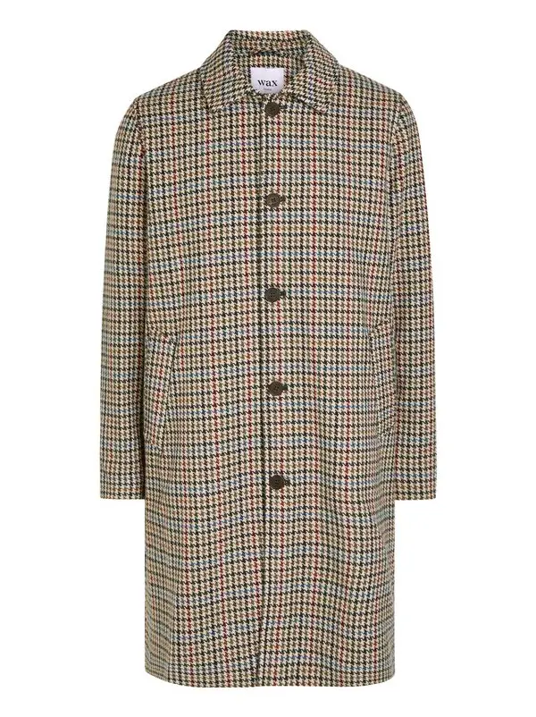 WAX LONDON Houndstooth Wool-blend Coat - Beige