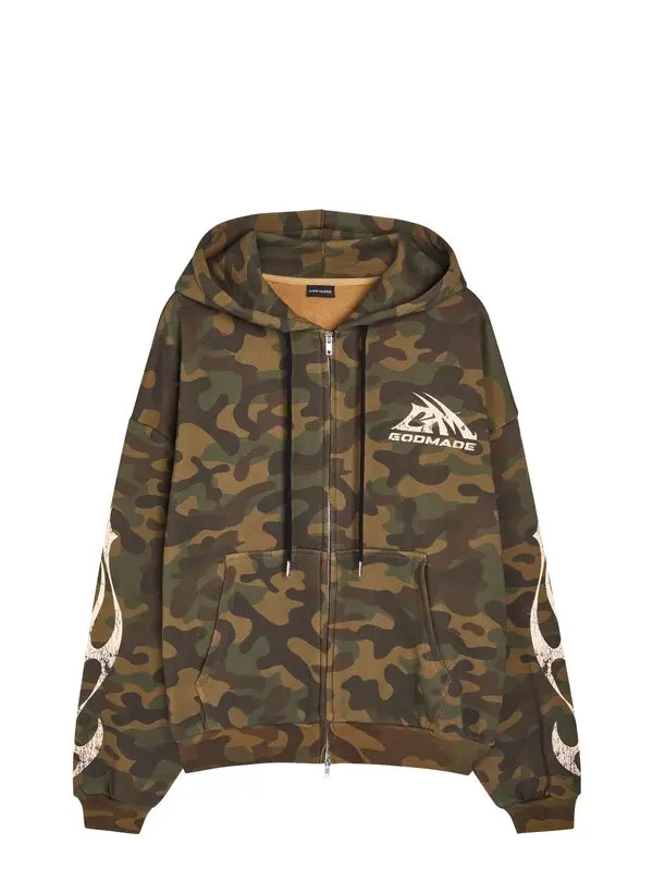 GOD MADE Military Camouflage Hooded Cotton Sweatshirt - Multicoloured 1