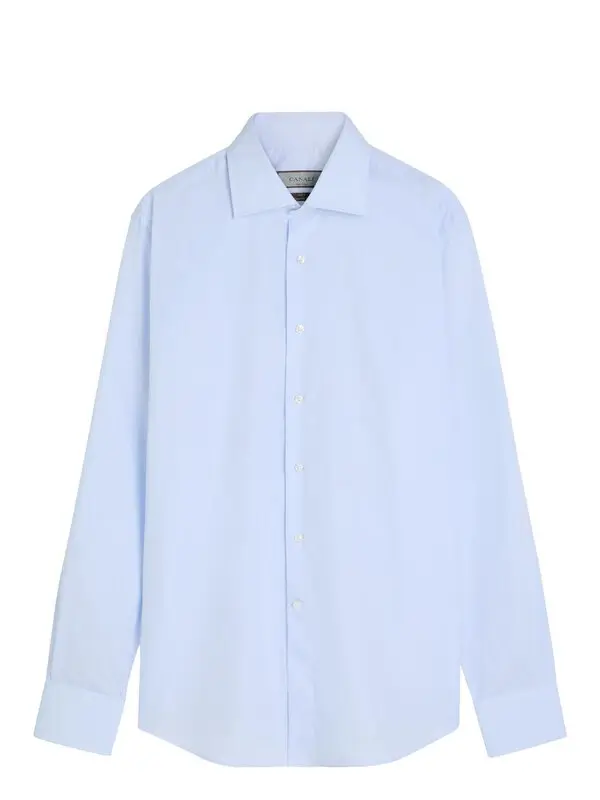 Canali Cotton-poplin Shirt - Light Blue