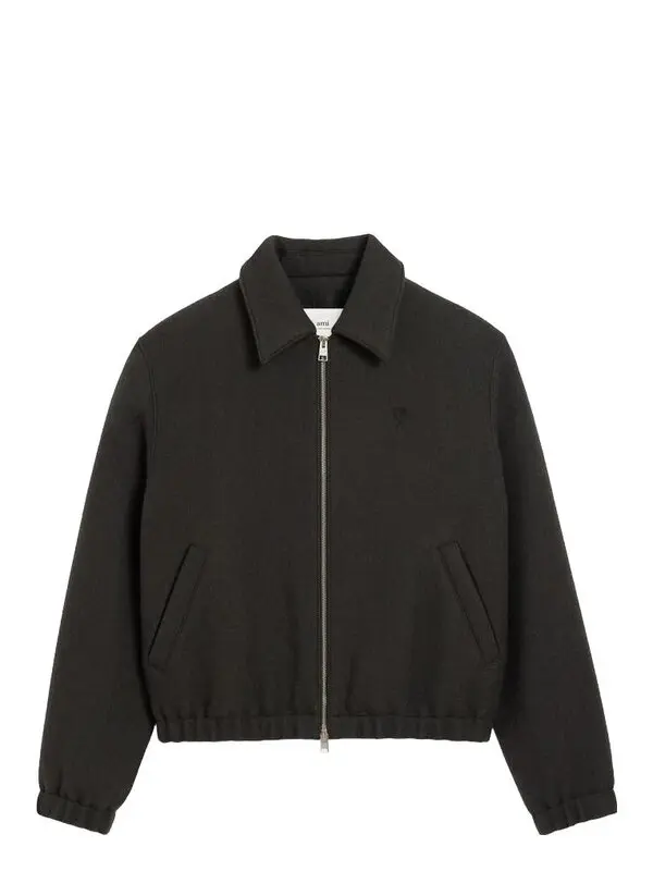 Ami Embroidered Logo Outerwear - Black