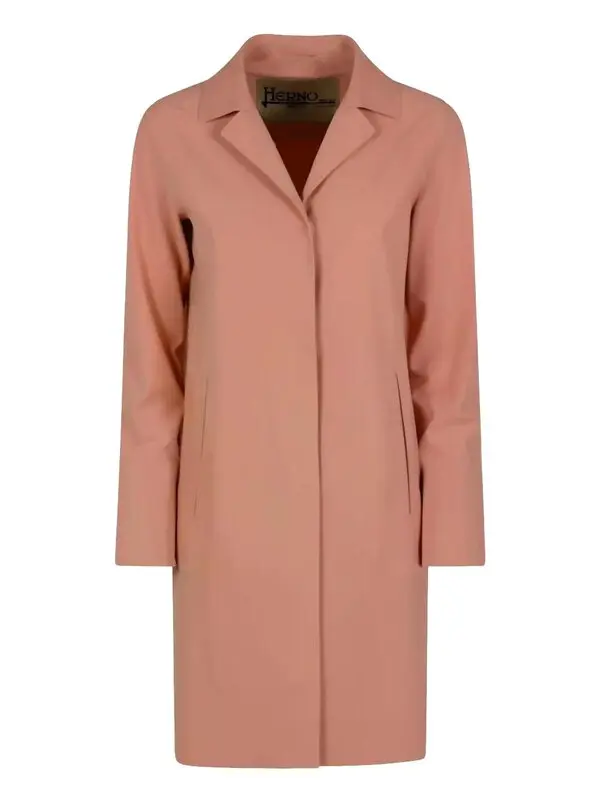 Herno Collar-detail Single-breasted Coat - Pink