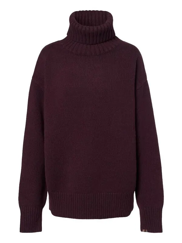 EXTREME CASHMERE X Oversize Xtra Cashmere Turtleneck Sweater - Burgundy