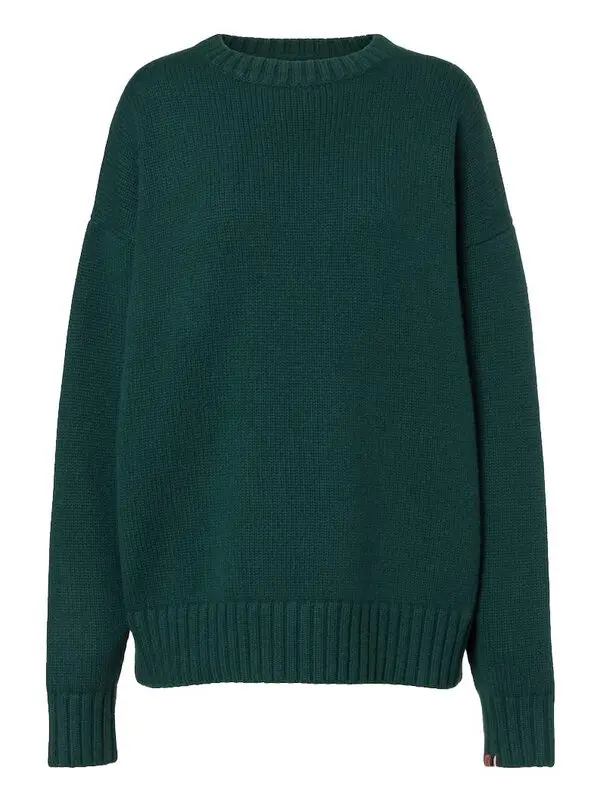EXTREME CASHMERE X Lovely Ribbed-knit Cashmere Sweater - Green