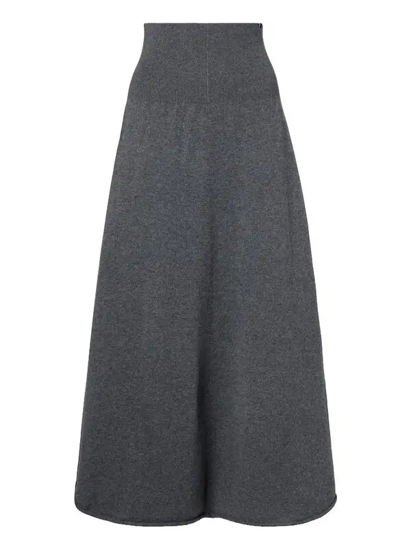 EXTREME CASHMERE X N°388 Ease Cashmere-blend Maxi Skirt - Grey