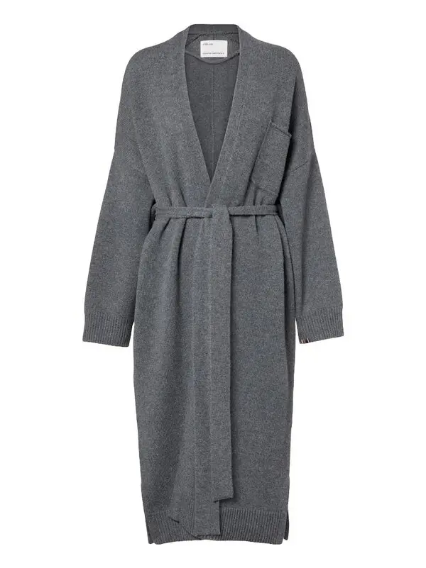 EXTREME CASHMERE X N°105 Belted Cashmere Wrap Cardigan - Grey