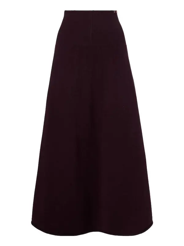 EXTREME CASHMERE X N°388 Ease Cashmere-blend Maxi Skirt - Burgundy