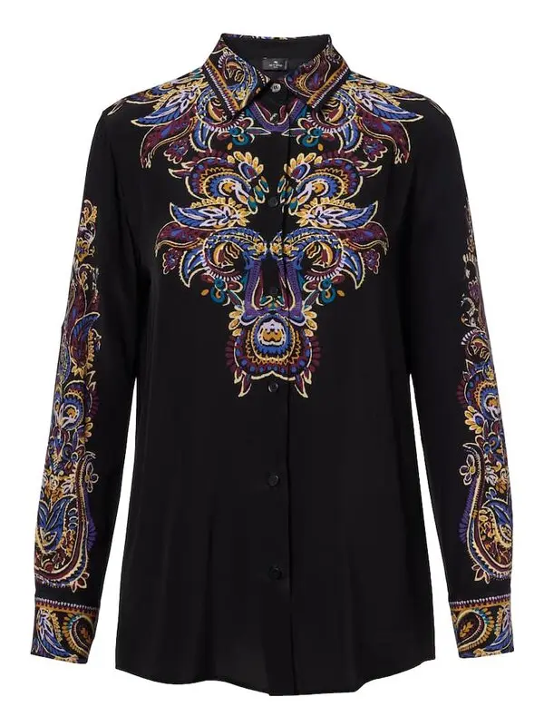Etro Paisley Silk Shirt - Black