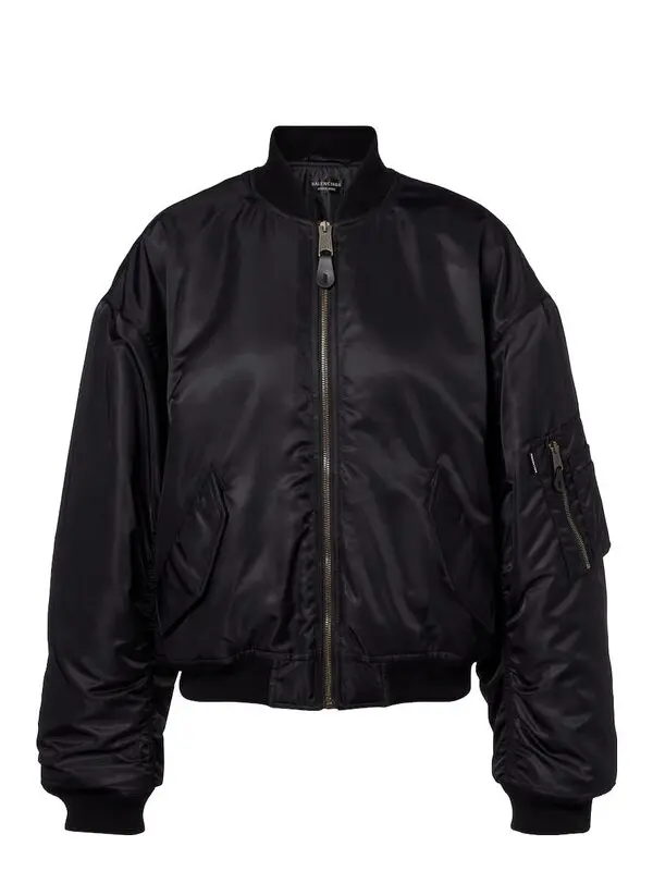 Balenciaga Standard Technical Satin Bomber Jacket - Black