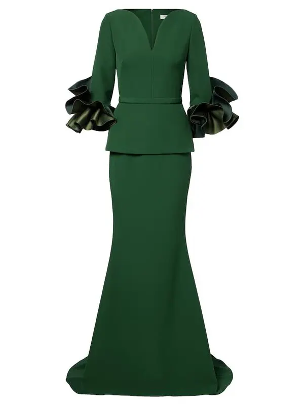 Safiyaa Clemenza Crêpe Gown - Green