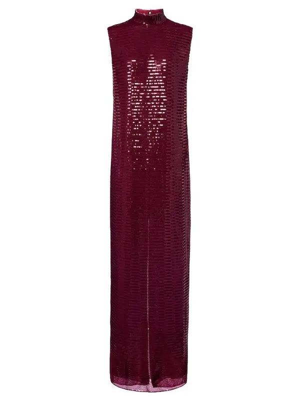 TALLER MARMO Miami Sequined Gown - Burgundy