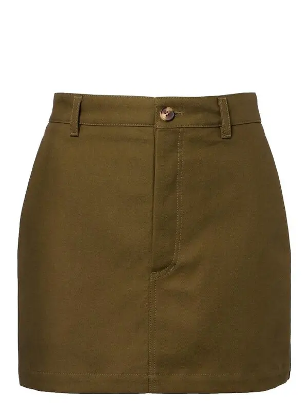Wardrobe.NYC High-rise Cotton Miniskirt - Green