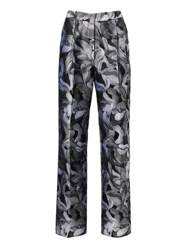 Dries Van Noten Jacquard High-rise Wool Straight Pants - Multicoloured