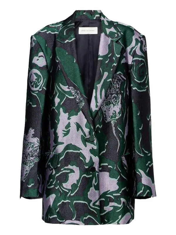 Dries Van Noten Printed Blazer - Green