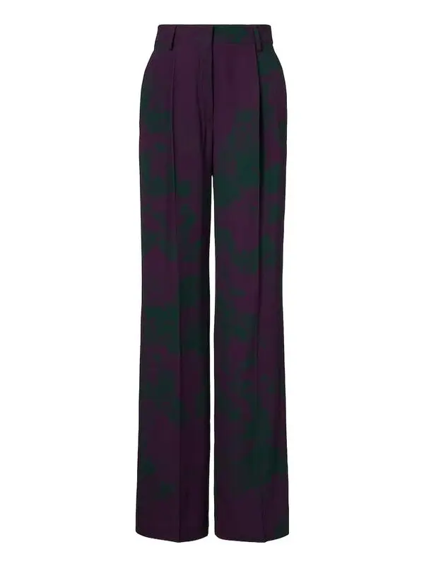 Dries Van Noten Printed Wide-leg Pants - Burgundy