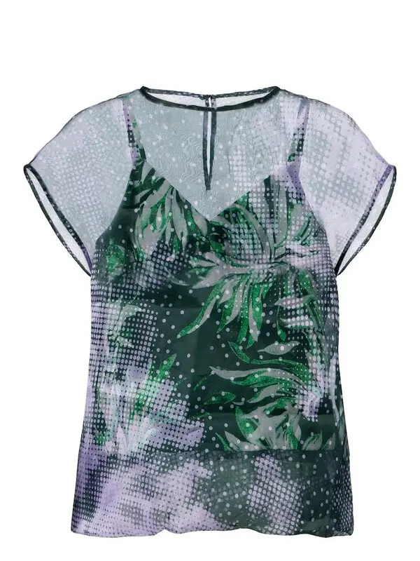 Dries Van Noten Printed Silk Organza Top - Multicoloured