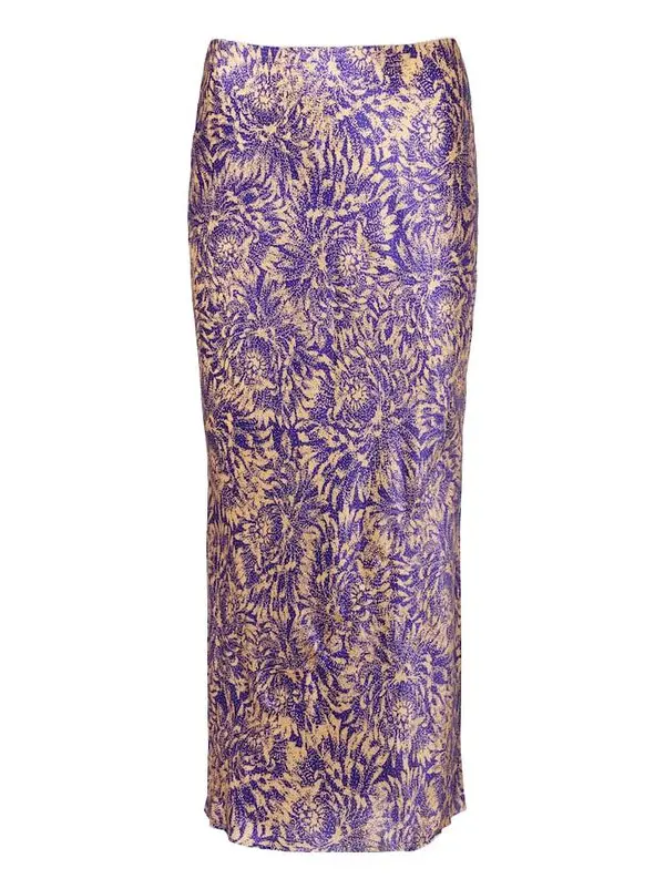 Dries Van Noten Floral Silk Satin Midi Skirt - Multicoloured